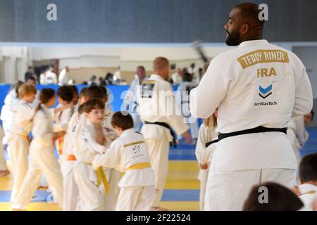 Teddy Riner during the Judo class of Teddy Riner Academy in Saint-Jean ...