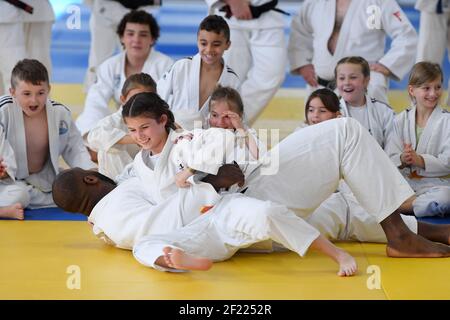 Teddy Riner during the Judo class of Teddy Riner Academy in Saint-Jean ...