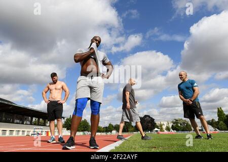 Teddy Riner during a physical practice session, on March 15, 2017, at l ...