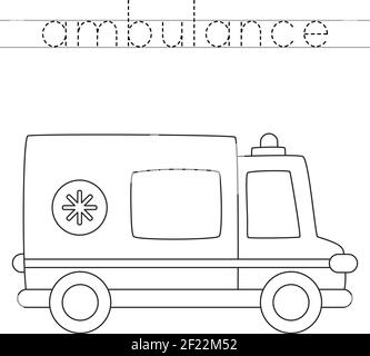 Trace and color for kids, car vector Stock Vector Image & Art - Alamy