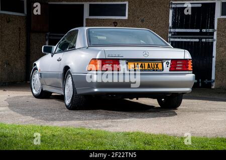 1991 W129 shape Mercerdes 500SL luxury German convertible car Stock ...