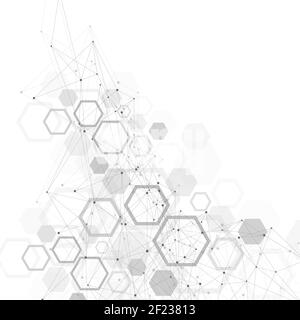 Hexagonal pattern with technical structure - Illustration Stock Photo ...