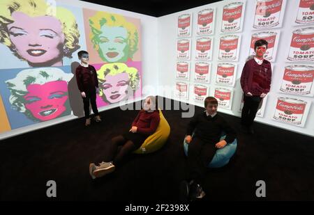 L-r Emilia Kubinska and Jack McAuslin from Carbrain Primary School view ...