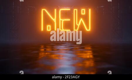 New neon symbol. Retro style of innovation, promotion, idea and product ...