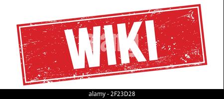 WIKI text on red grungy rectangle stamp sign Stock Photo - Alamy