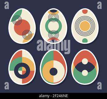 Simple card with boho style egg hand drawn lettering Happy Easter Stock ...