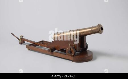 Model of a Carriage for a 4-Pounder Gun, Model of a gun for a 4-pound ...