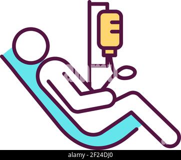 Intravenous dropper line simple vector line icon. Symbol, pictogram ...