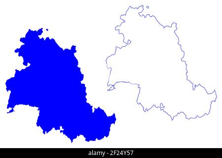 Perugia province (Italy, Italian Republic, Umbria region) map vector ...