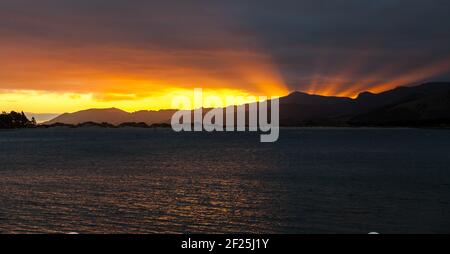 Sunset over Pilot Bay Stock Photo - Alamy