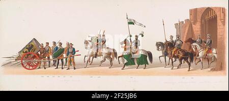Delft parade of 1873 (tenth plate), Costumed parade held by the members ...