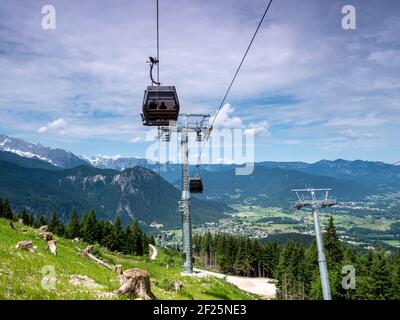 The Jennerbahn mountain cable car in Königssee, Bavaria, Germany Stock ...