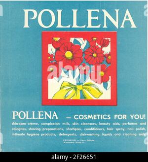 Polish vintage advert of Pollena cosmetics reklama kosmetyków Stock ...