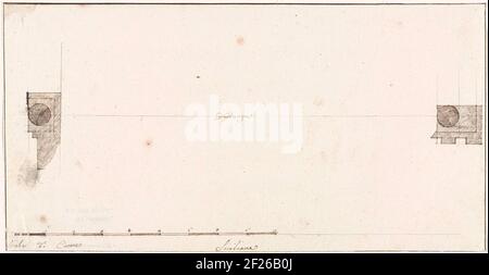 Map with placement of the two columns of the Zeus Olympus Temple, 1778 ...