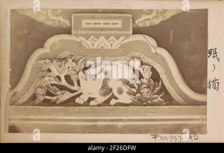 Cat in Nemuri Neko,Toshogu Shinto shrine, Nikko, Japan Stock Photo - Alamy
