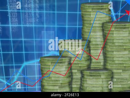 Gold coins pattern abstract background Stock Photo - Alamy