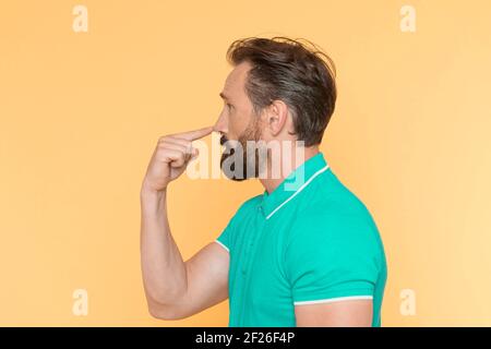 Cerebellar function testing. Mature man have medical examination ...