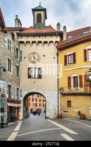 Clock tower, old town, Annecy, France Stock Photo - Alamy
