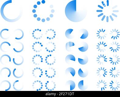 Transparent Progress Indicators icons isolated on white background ...