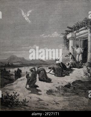 The angel Raphael leaving the family of Tobit. Alternative title(s): De ...