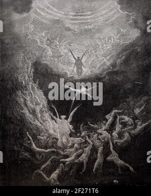 The Last Judgement. 'Bible' Book of Revelation 20:11. Illustration by ...