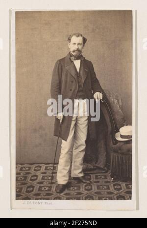 Portrait of the sculptor and painter Joseph Jacques Ducaju, back ...