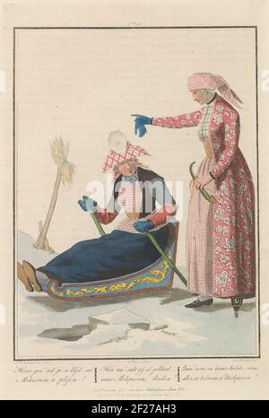 Women in traditional frisian costumes, Nebel, Amrum island, North Sea ...