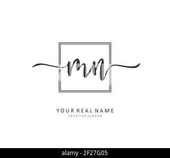 MN Letter Signature Logo Template elegant design logo. Hand drawn ...