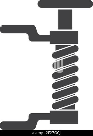 Manual press machine vector icon symbol tools isolated on white ...