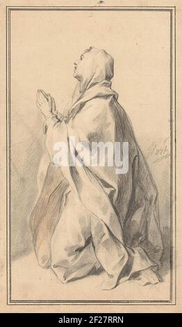 Praying woman, to the left in profile, Jacob de Wit, 1705 - 1754 ...