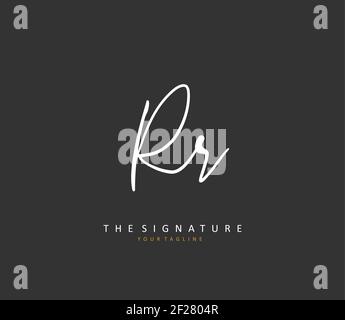 RR Initial letter handwriting and signature logo. A concept handwriting ...