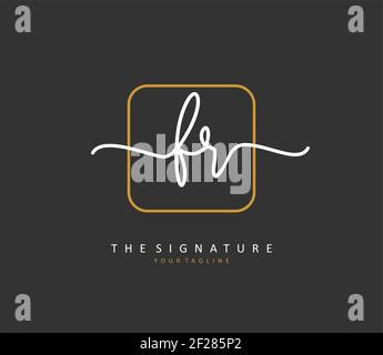 FR Initial letter handwriting and signature logo. A concept handwriting ...