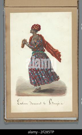A slave dances the banja Esclave dansant le Banja (title object) with ...