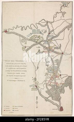 WATERLOO 4 BRAS MAP 1815 Stock Photo - Alamy