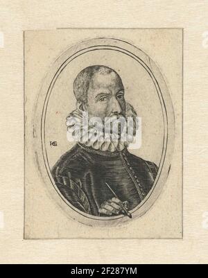 Portrait of Johannes Stradanus (Jan van der Straet), Hendrick Goltzius ...