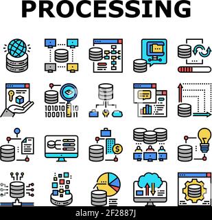 graphic monitoring digital processing color icon vector illustration ...