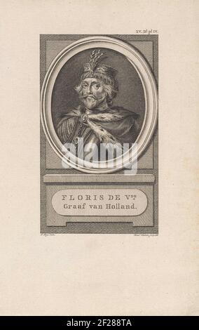 Portrait of Floris IV, Count of Holland; Florentivs IVTVS, Wilhelmi F ...