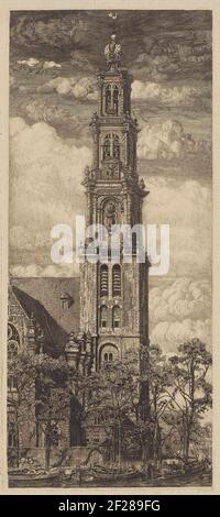 A view of the Westerkerk and its iconic Westertoren in Amsterdam, a ...