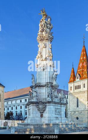 Famous baroque Holy Trinity column in Linz, Austria Stock Photo - Alamy