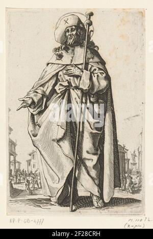 Apostle James the multiple with a staff; Christ, Maria, John the ...