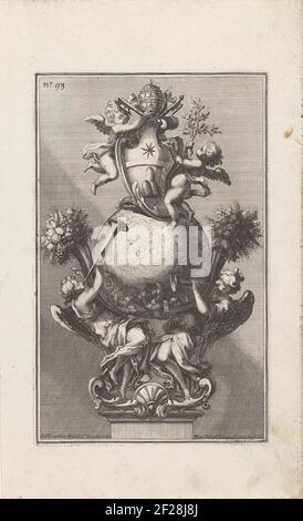 Ornament with angels and the arm of Pope Clemens XI; Various ...