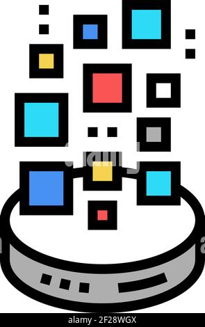 storaging digital processing color icon vector illustration Stock ...