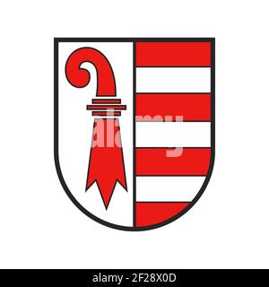 Switzerland canton flag, Swiss or Schweiz crest of Fribourg or Friburg ...