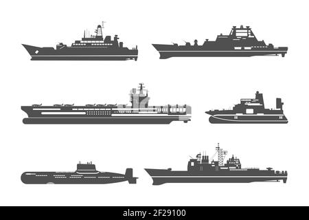 Warship icon outline. Military ships and naval vessels. isolated vector ...