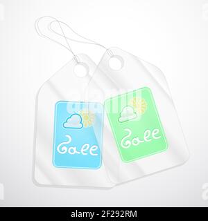 Vector semitransparent Tags for spring sales over white. EPS10 opacity ...
