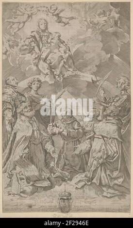 Maria with child worshiped by H. Ignatius van Loyola, H. Franciscus ...
