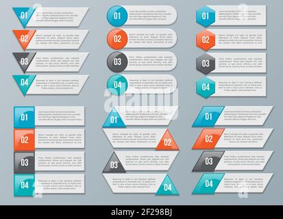 Number Options for Infographics. Numbered data information, chart ...