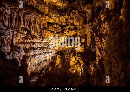 cave of Grotta Bianca in Grotte di Castellana full of stalactites and ...