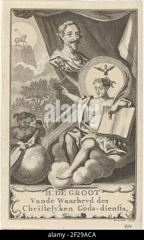 Personification of the Christian faith in the bust of Hugo de Groot ...