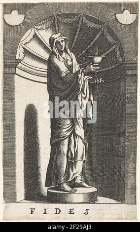 Fides (faith); Fides; The three theological virtues. Fides with a cross ...